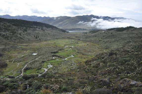 A bela paisagem do Parque Nacional Laguna Negra, perto de Apartaderos ...